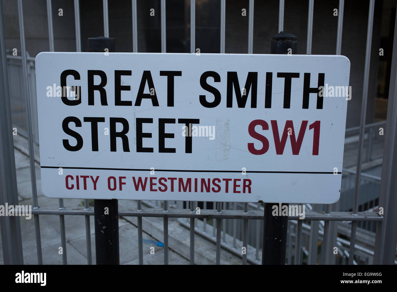 Great Smith Street SW1 street sign, in the City of Westminster Stock ...