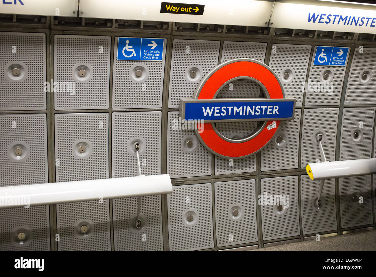 Westminster TFL underground sign Stock Photo - Alamy