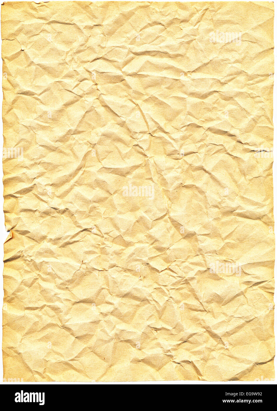 Very detailed hi res scan of a textured old crumpled paper sheet, for ...