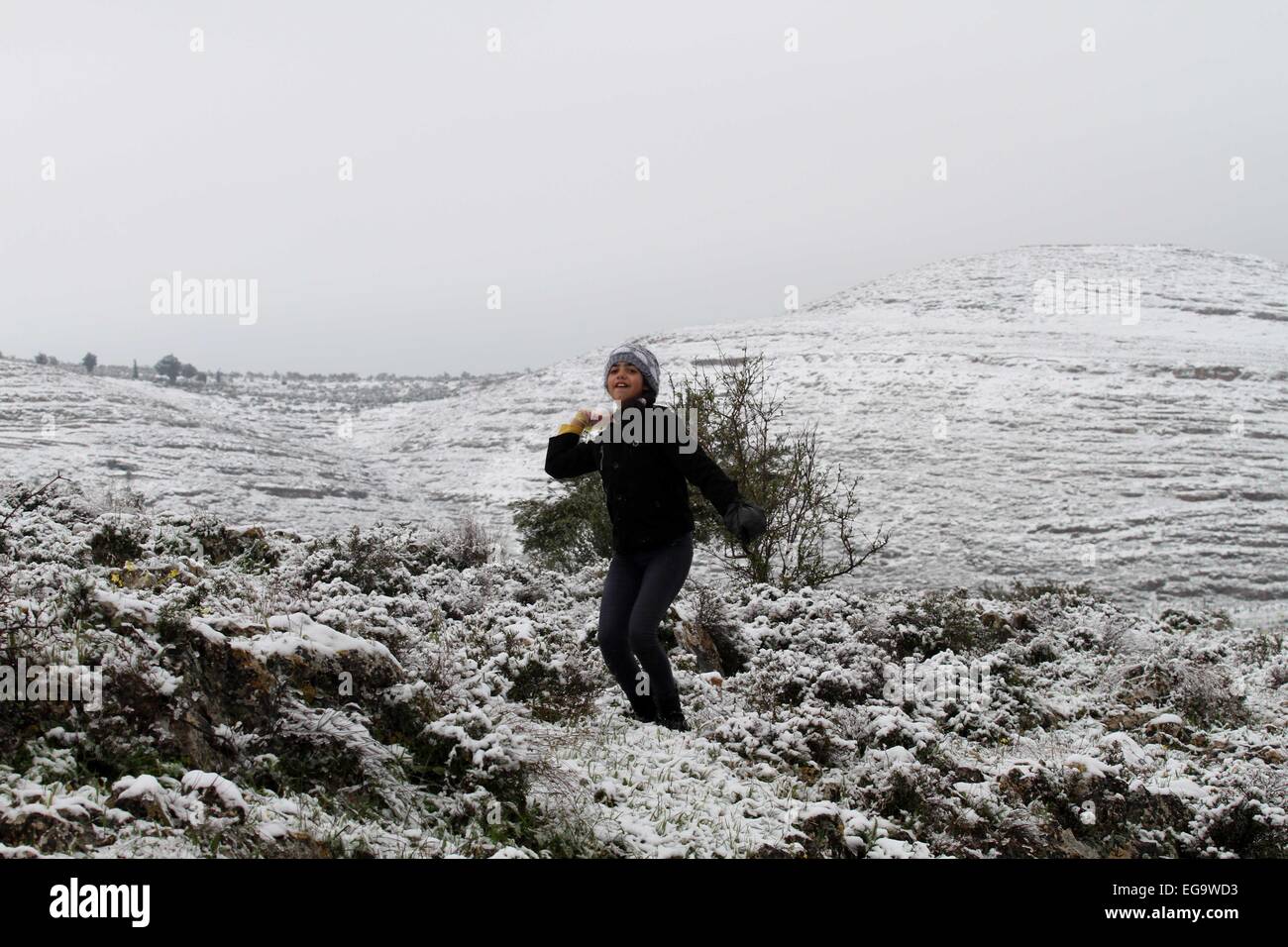 Nablus, West Bank, Palestinian Territory. 20th Feb, 2015. A Palestinian ...