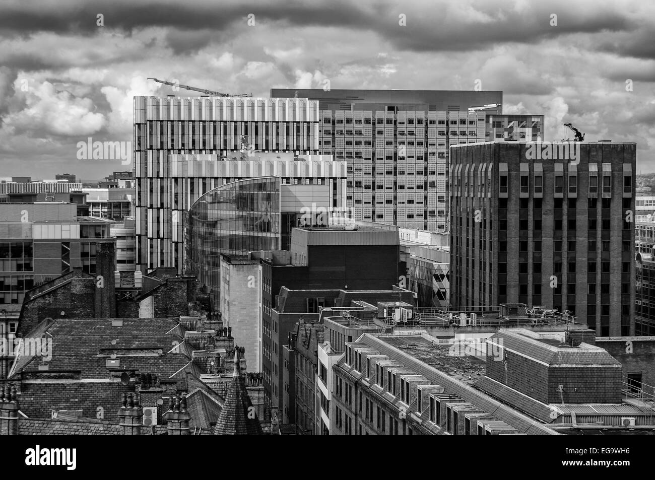 Black and white landscape photo High level view of Manchester Tower ...