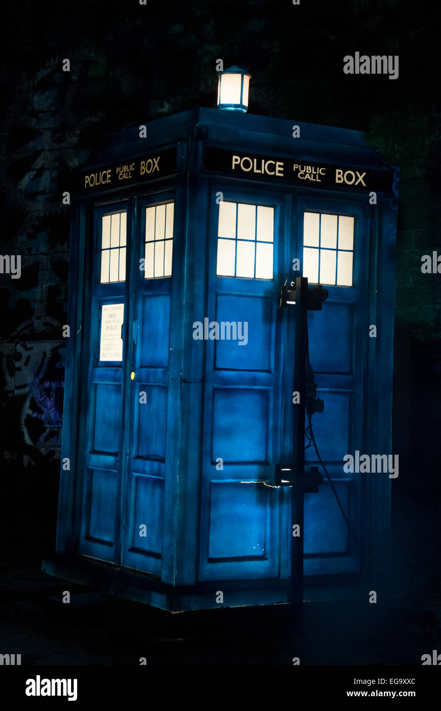 Dr Who Phone Box installation as part of Light Night in Nottingham ...