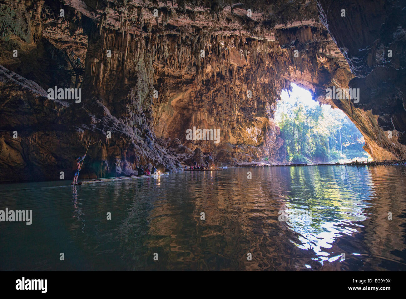 Exploring the Tham Lod Cave, Pang Mapha Thailand Stock Photo - Alamy