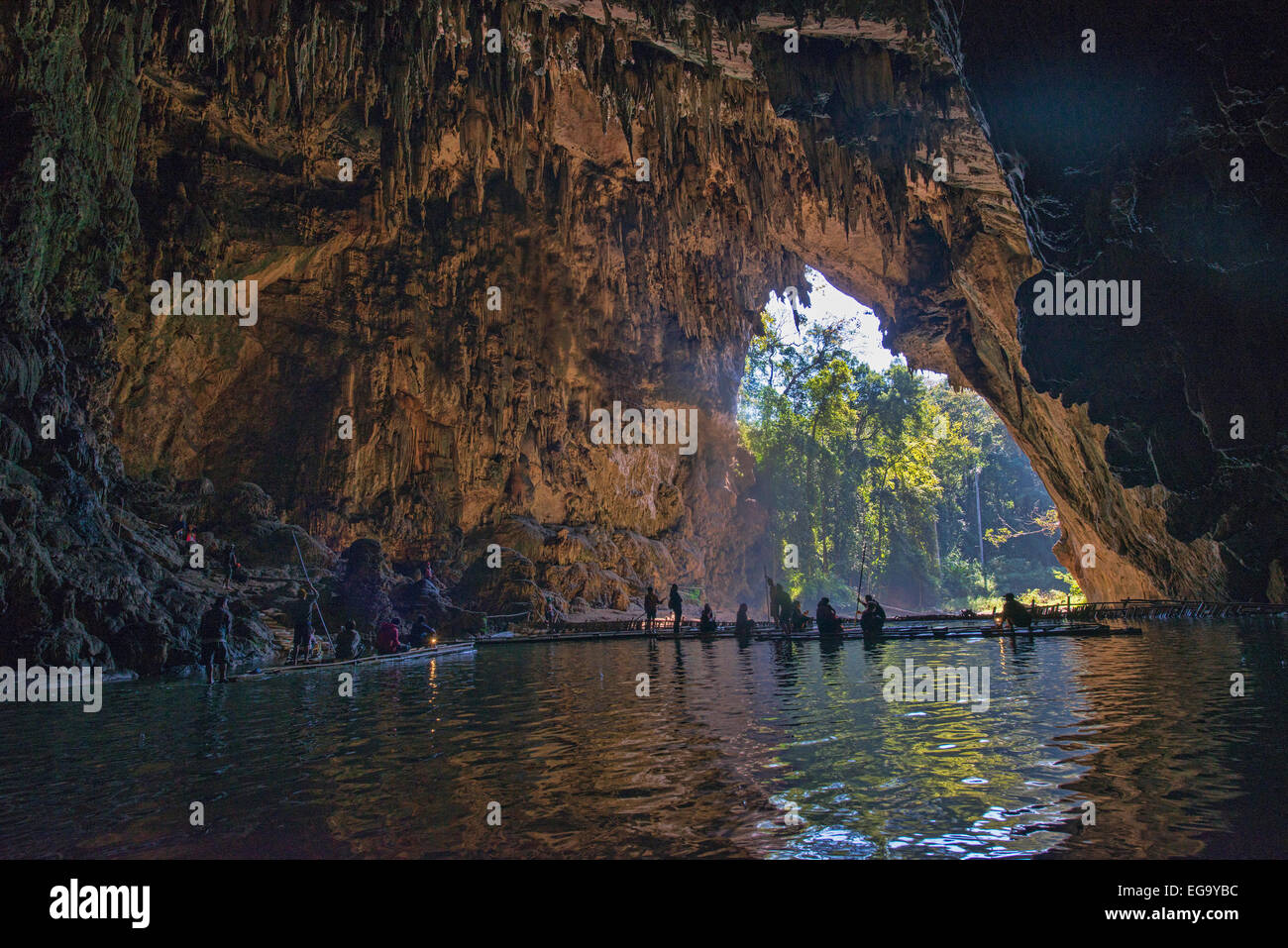 Exploring the Tham Lod Cave, Pang Mapha Thailand Stock Photo - Alamy