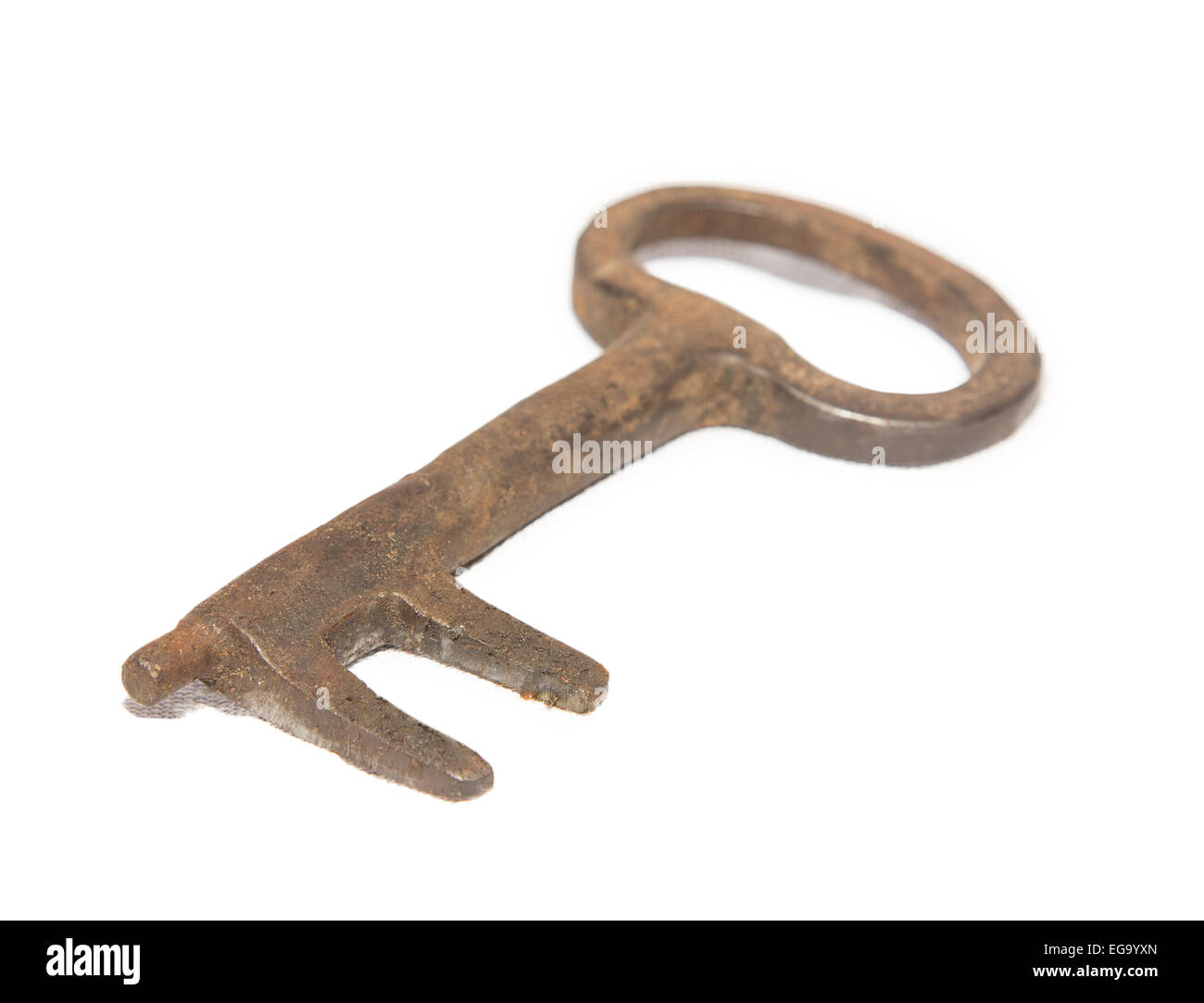 old rusty key isolated on white background Stock Photo - Alamy