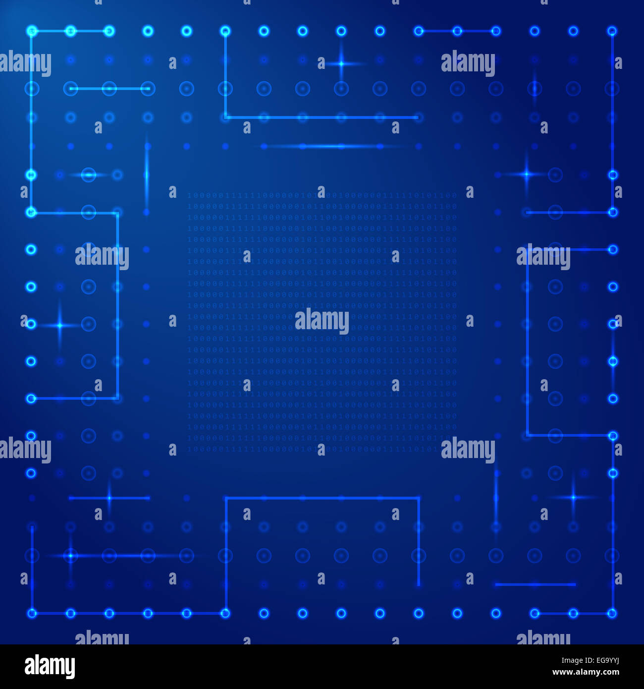 Abstract background in blue colors in the style of a computer processor ...