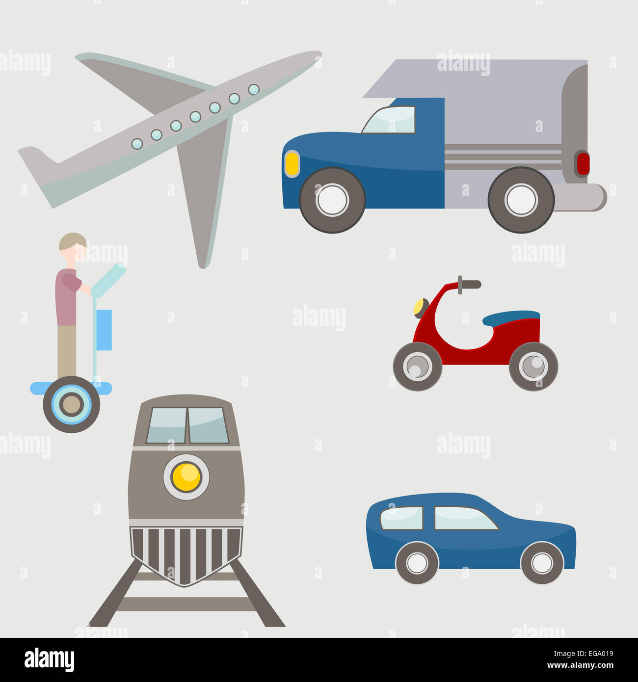 An image of flat transportation icons Stock Photo - Alamy