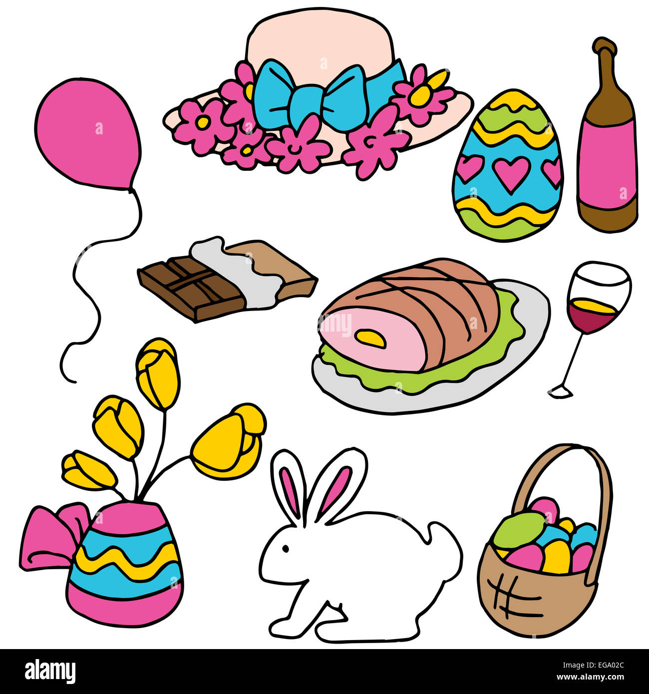 An image of a set of Easter spring items Stock Photo - Alamy