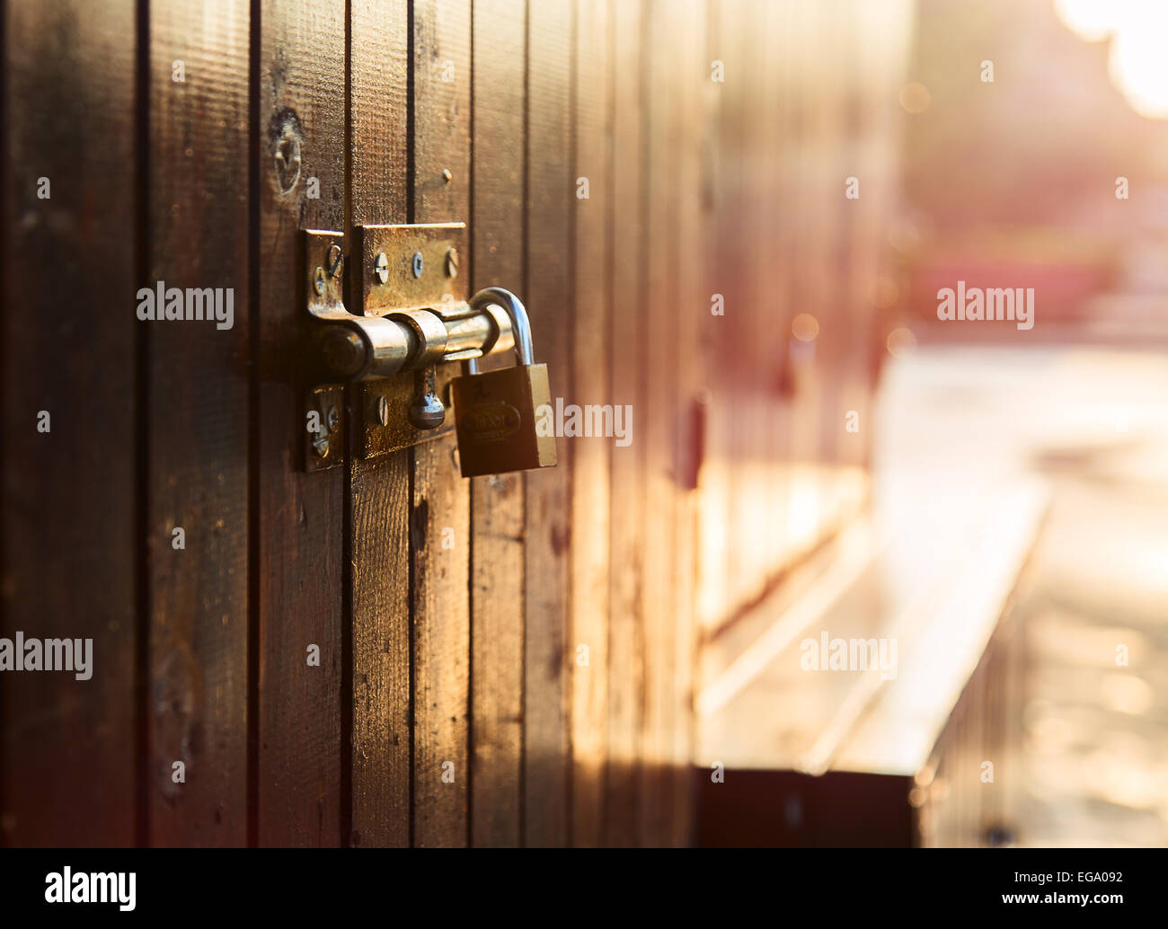 door lock key old locked wooden padlock Stock Photo - Alamy