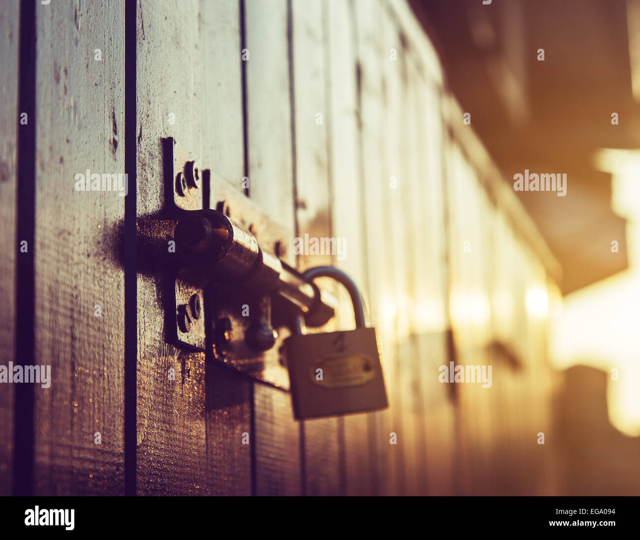 door lock key old locked wooden padlock Stock Photo - Alamy