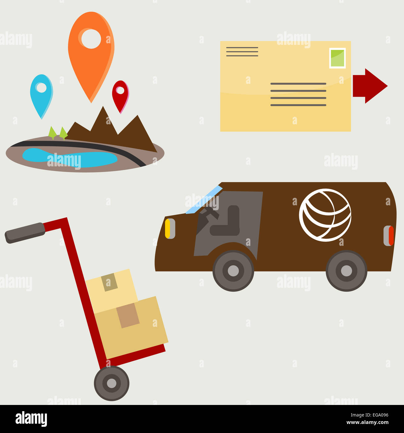 Delivery route icons hi-res stock photography and images - Alamy