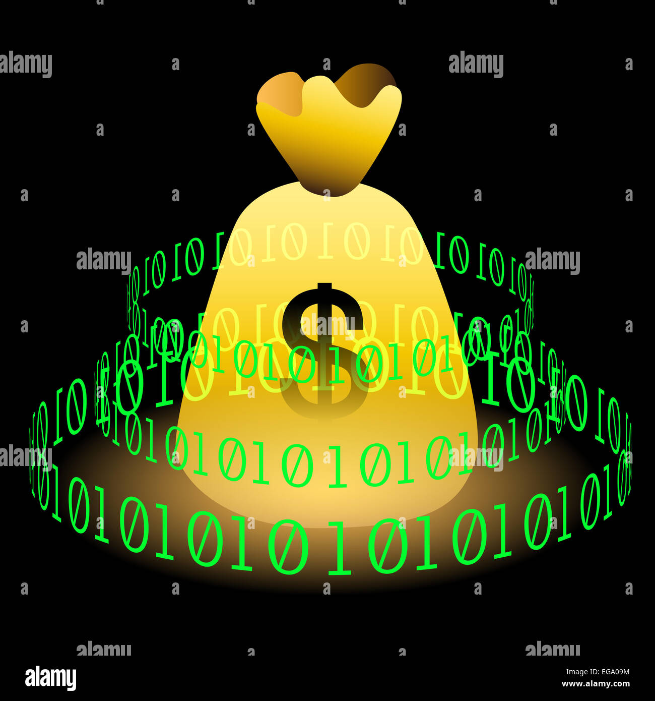 An image of a 3d digital currency money bag Stock Photo - Alamy
