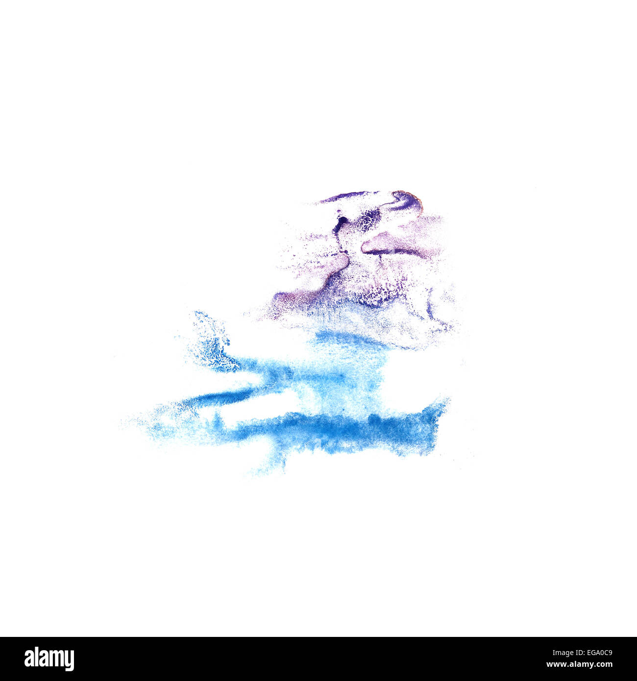 Blot lilac, blue divorce illustration artist of handwork is isol Stock ...