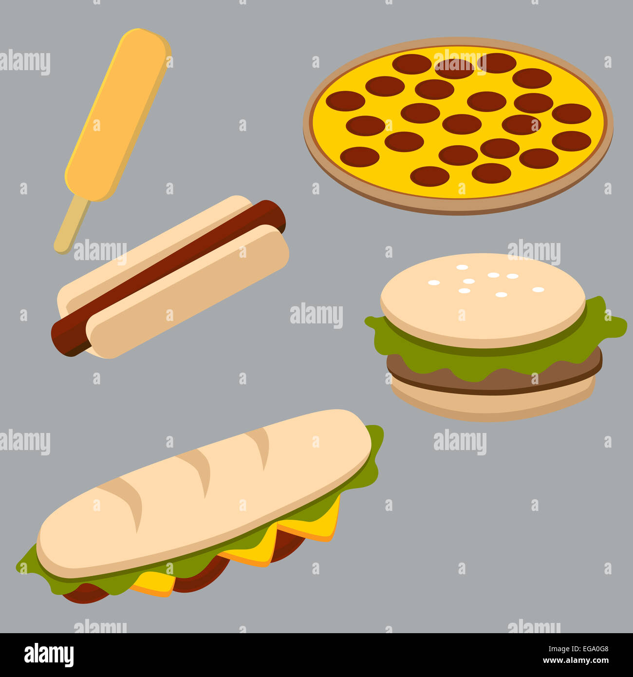 An image of a set of fast food items Stock Photo - Alamy