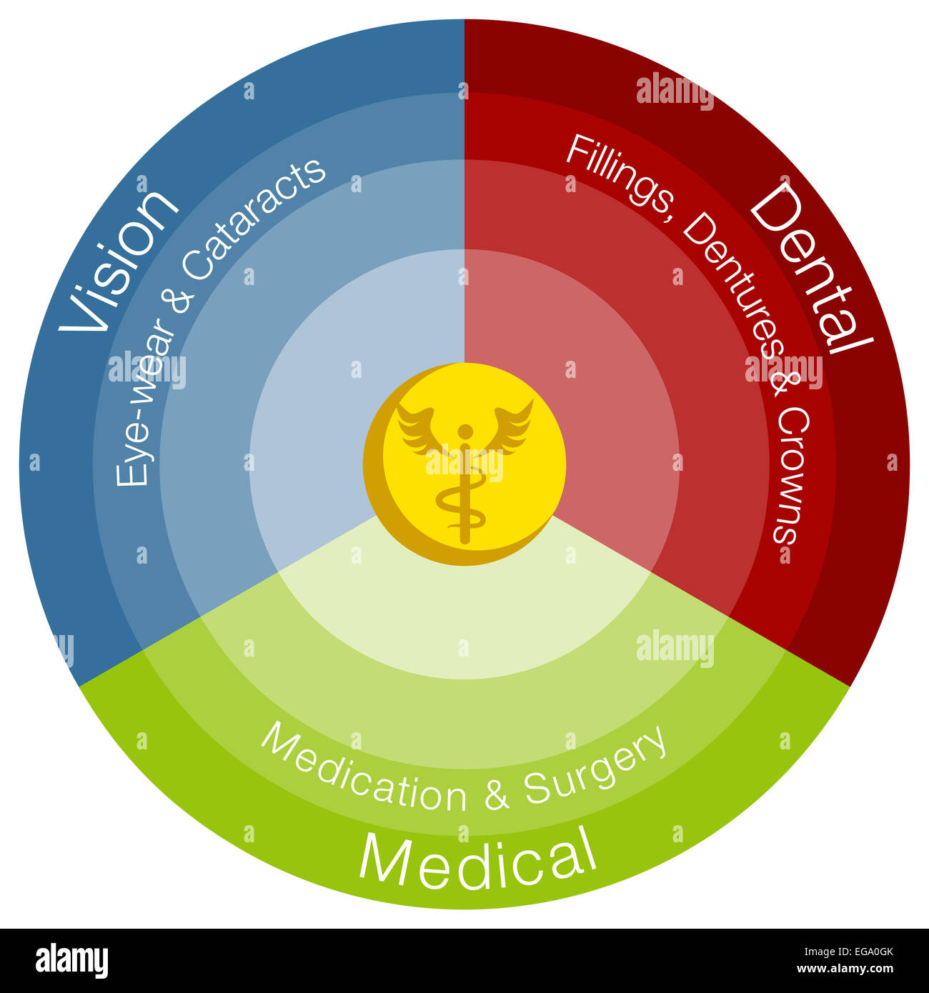 An image of a healthcare categories chart Stock Photo - Alamy