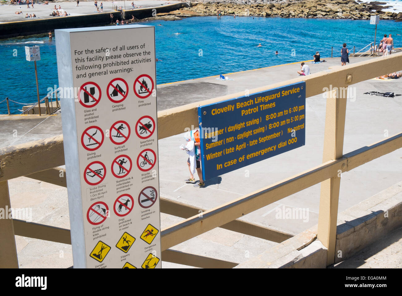 Clovelly beach swim area and beach safety signage signs , sydney ...