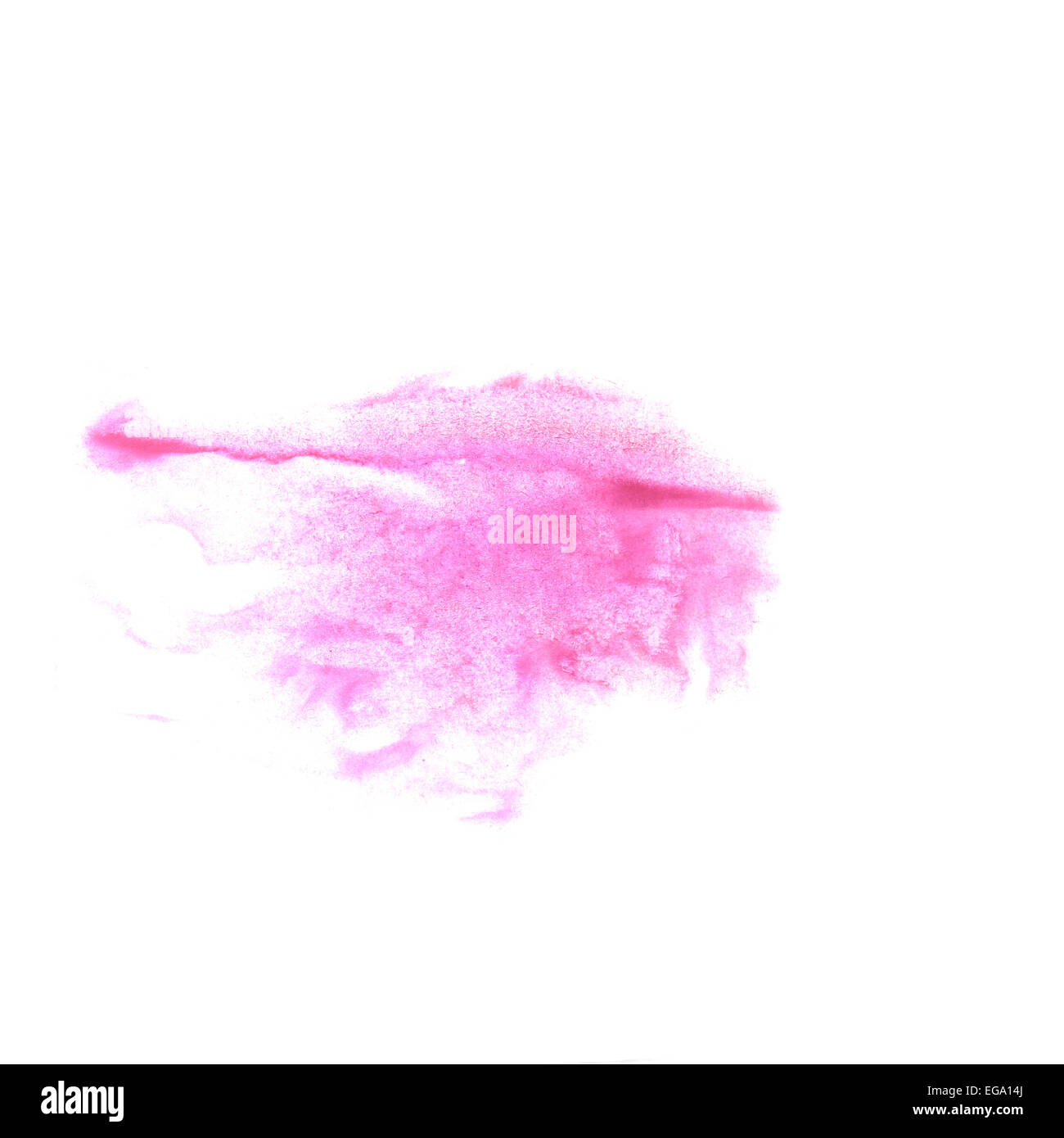 ink pink blot splatter background isolated on white hand painted Stock ...