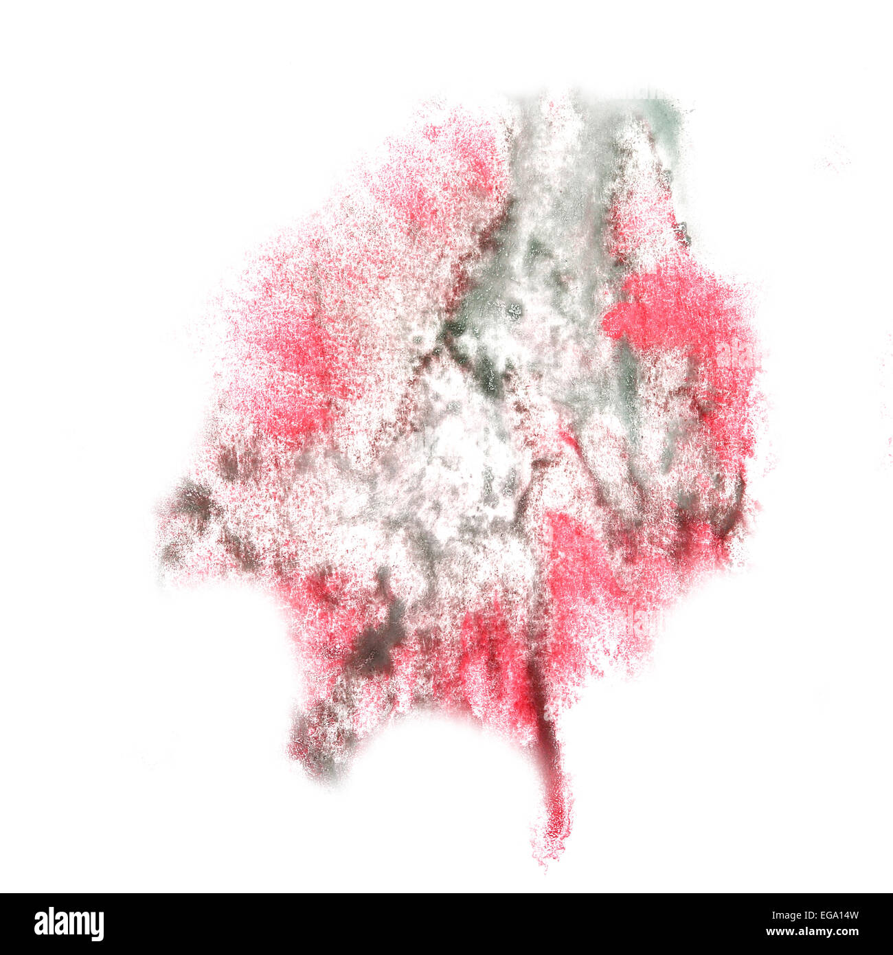 ink pink, black blot splatter background isolated on white hand Stock ...