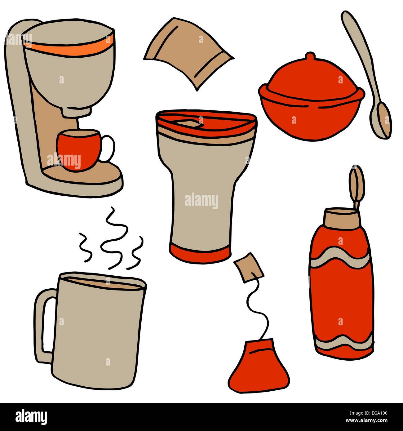 An image of coffee and tea items Stock Photo - Alamy