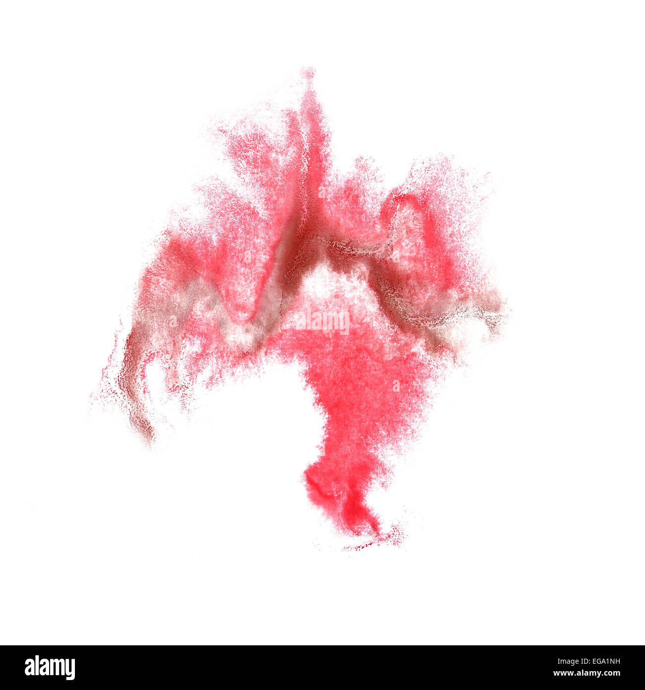 ink red, black blot splatter background isolated on white hand p Stock ...
