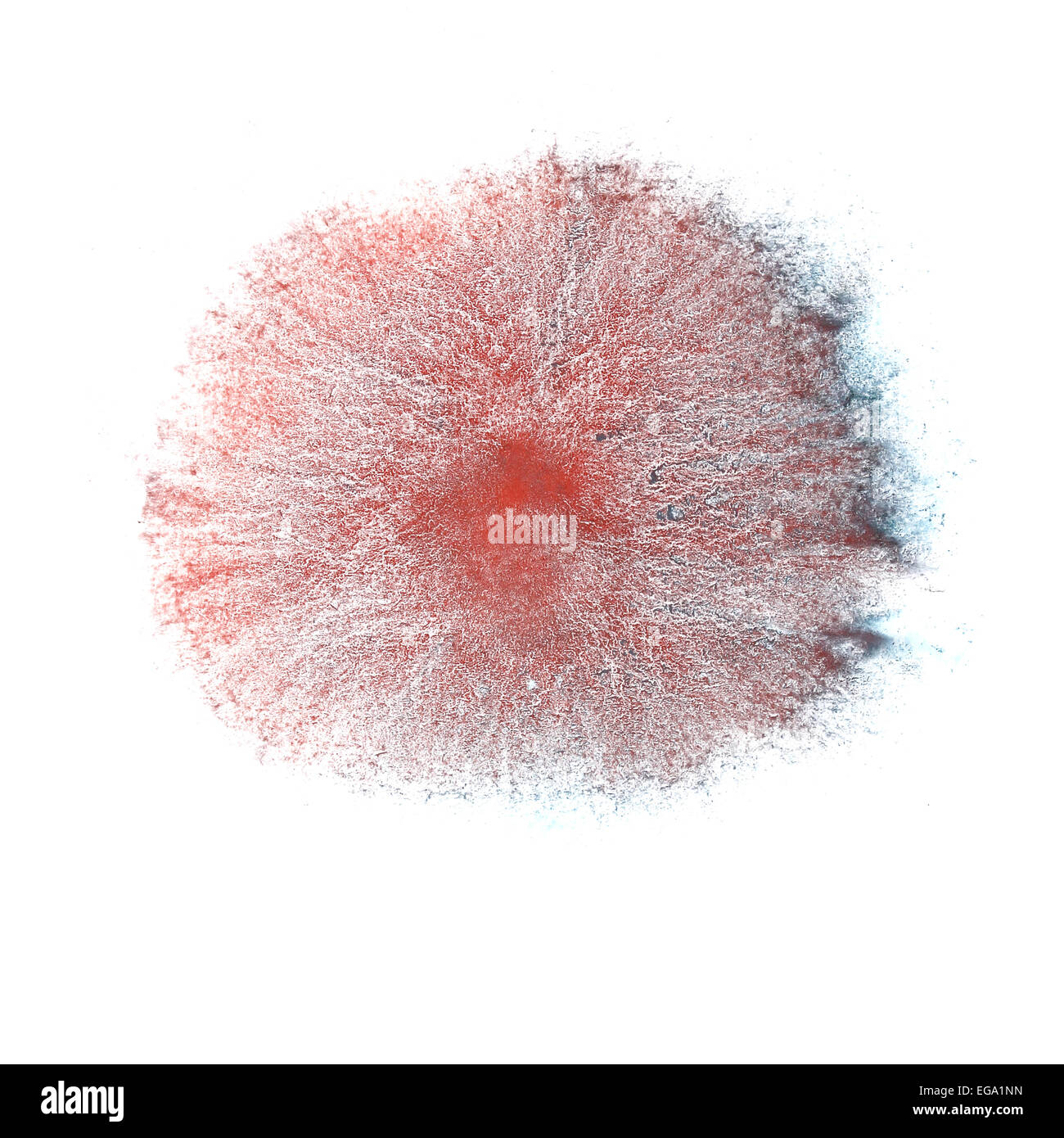 ink red, blue blot splatter background isolated on white hand pa Stock ...