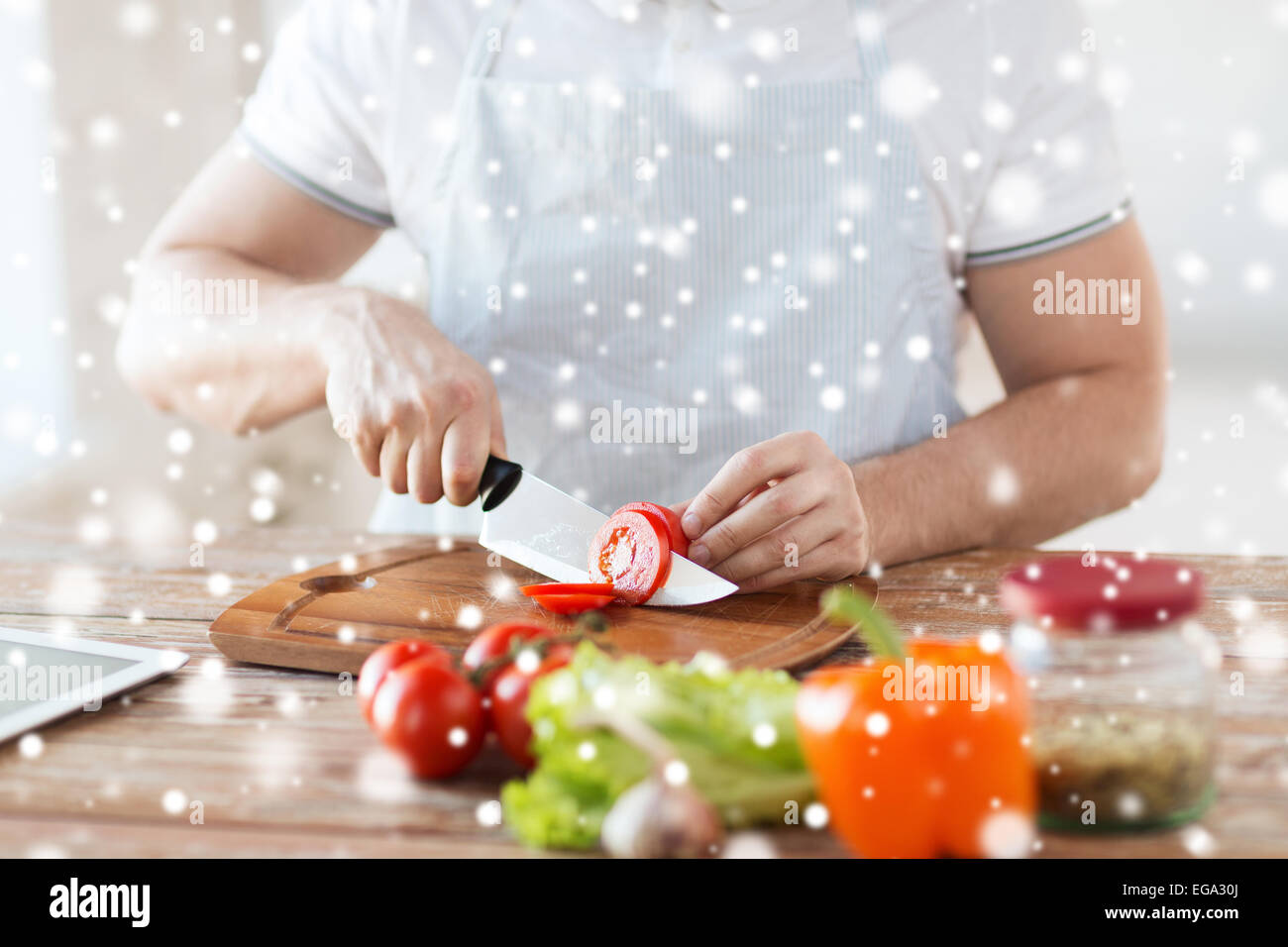 close up of man cutting vegetables with knife Stock Photo - Alamy