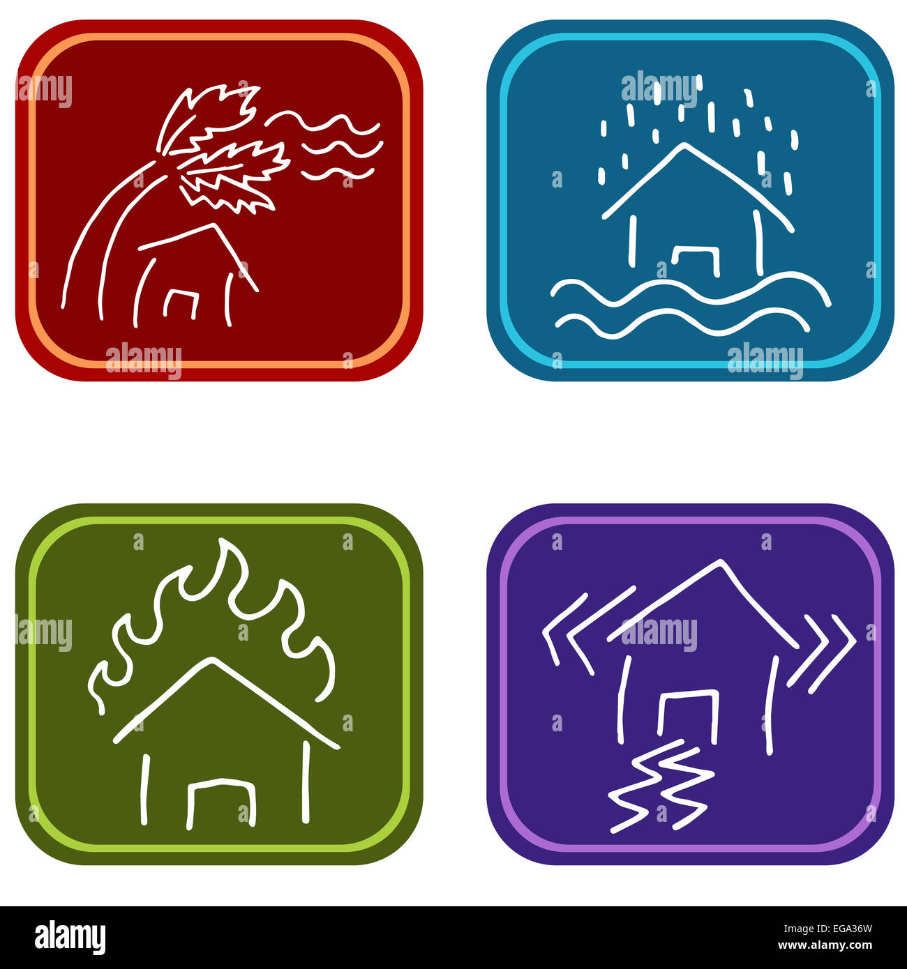 An image of house damage icons Stock Photo - Alamy
