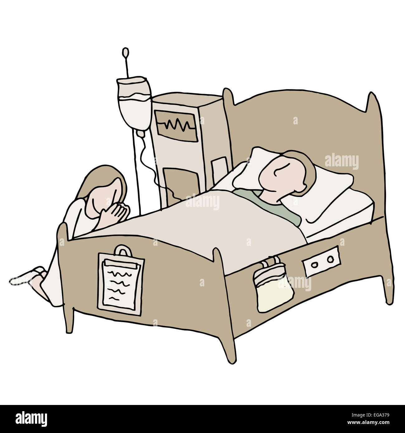 Hospital bed dying man Cut Out Stock Images & Pictures - Alamy