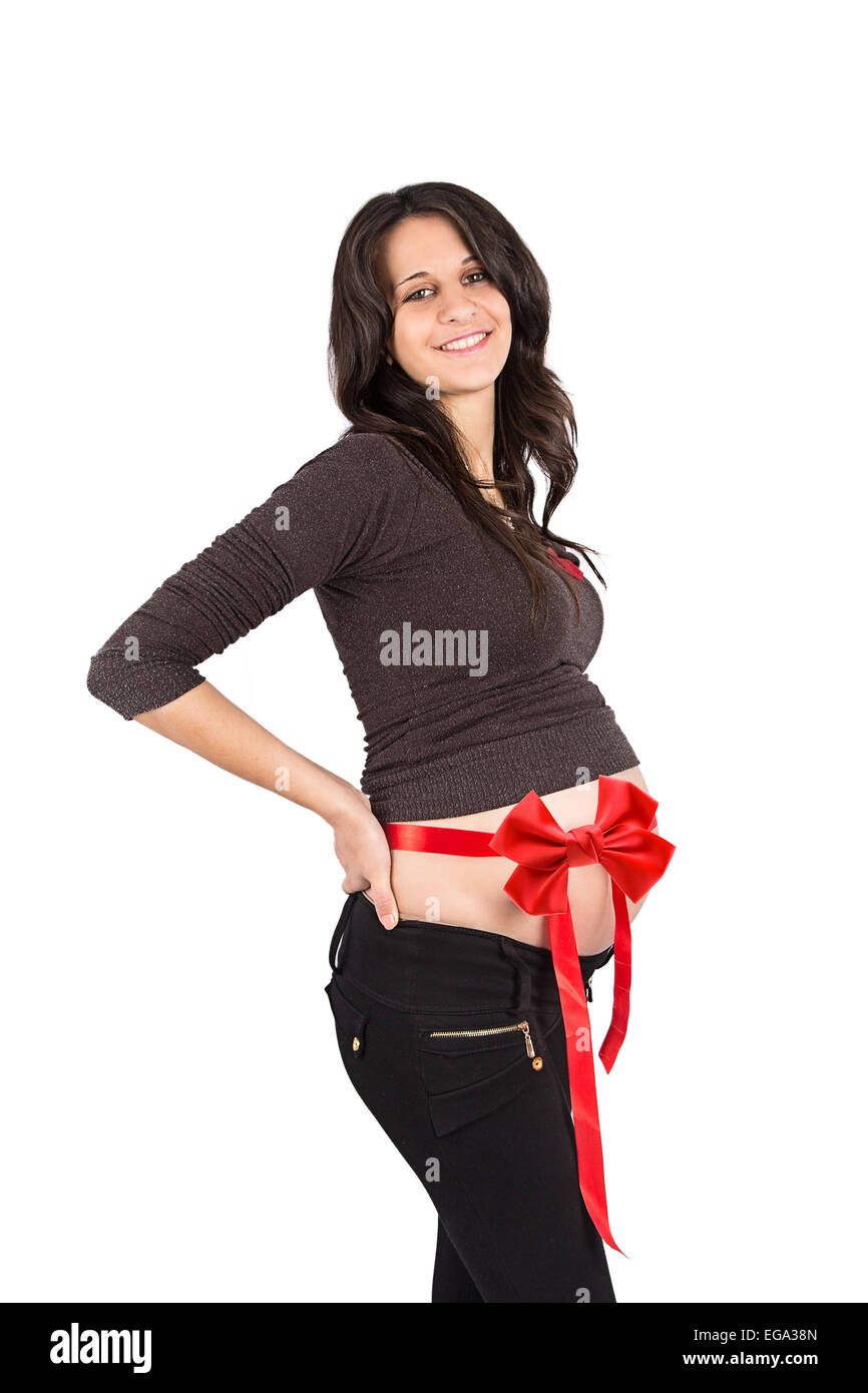 Pregnant belly and bow hi-res stock photography and images - Alamy