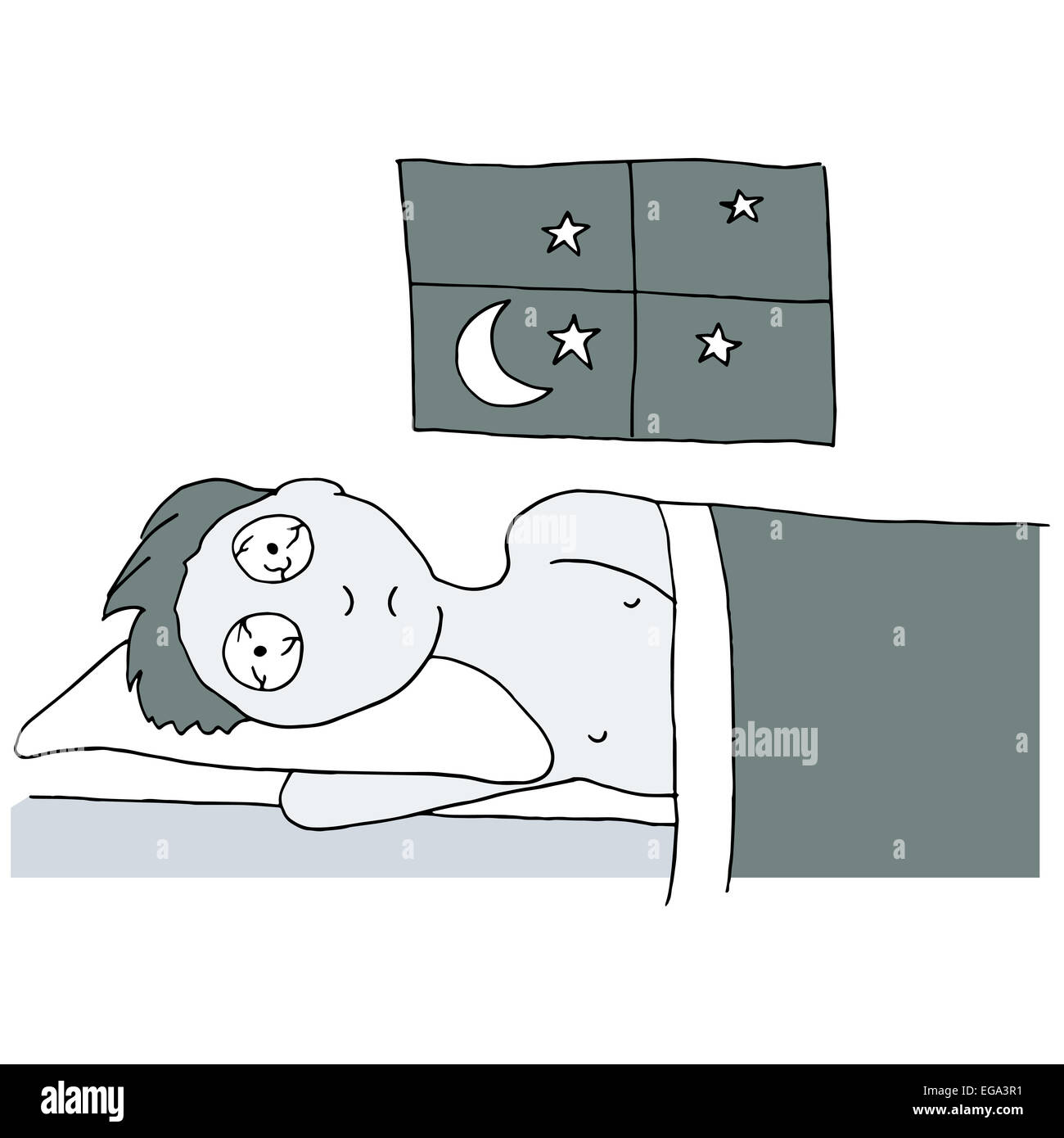 An image of a man having a sleepless night Stock Photo - Alamy