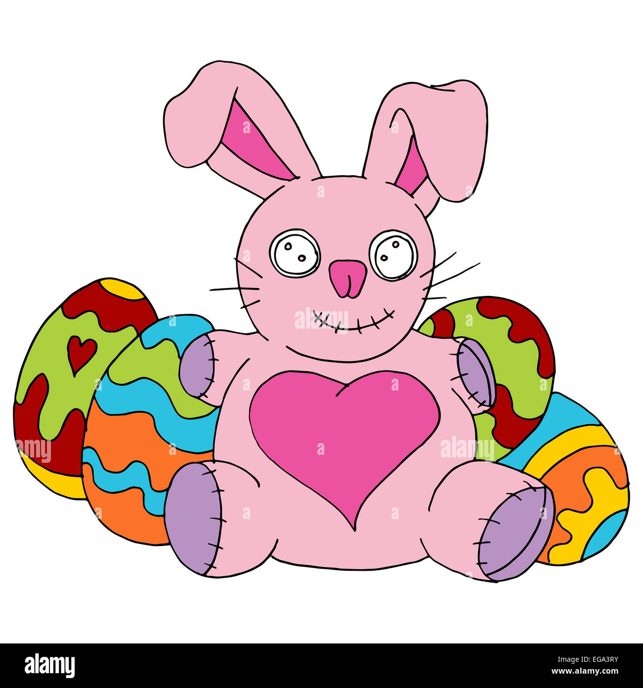 Clipart easter bunny black and white Cut Out Stock Images & Pictures ...