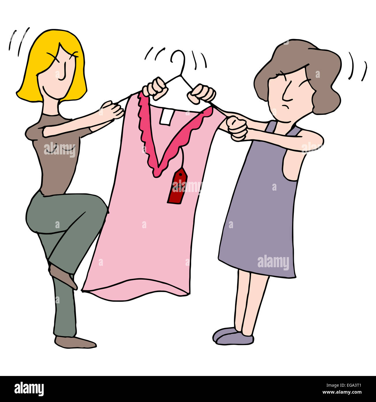 An image of women fighting over a dress Stock Photo - Alamy