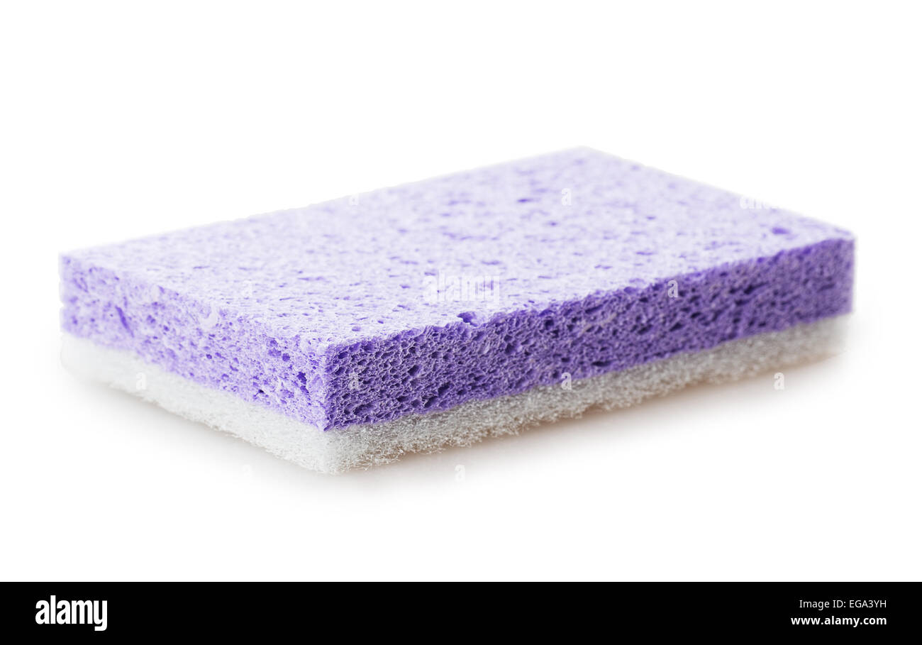 sponge yellow bath isolated white household Stock Photo - Alamy