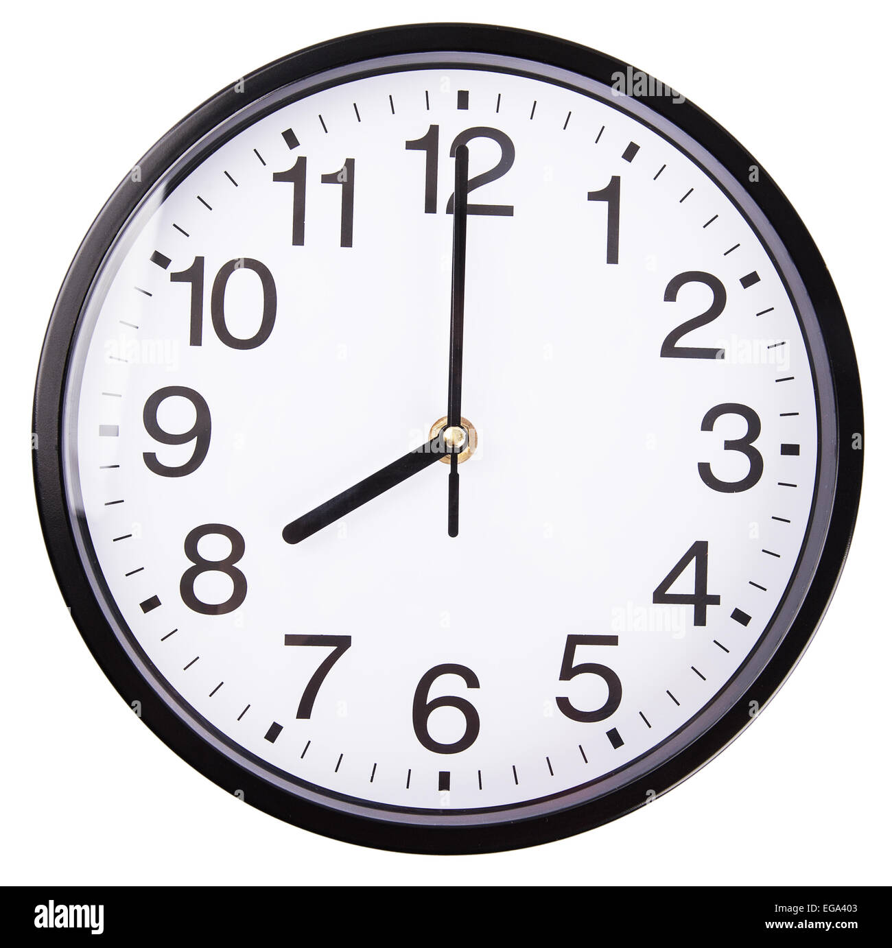 clock isolated time white wall minute circle Stock Photo - Alamy