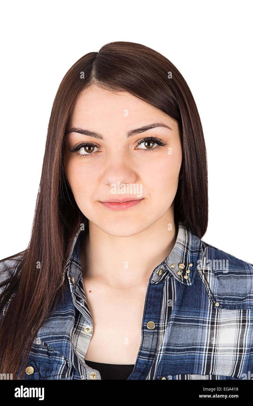 woman portrait Isolated on white background Stock Photo - Alamy