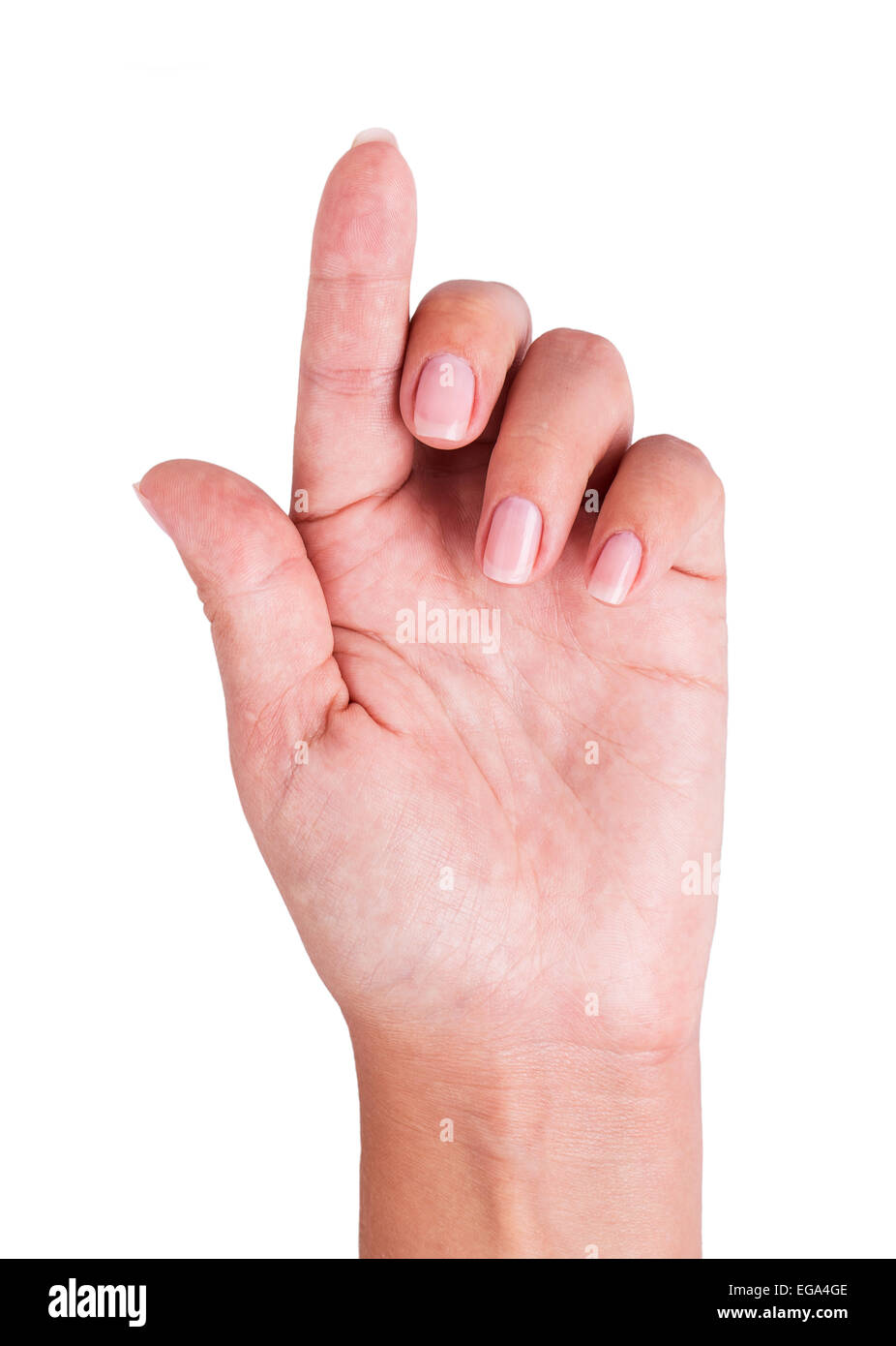 hand pressing isolated on white background Stock Photo - Alamy