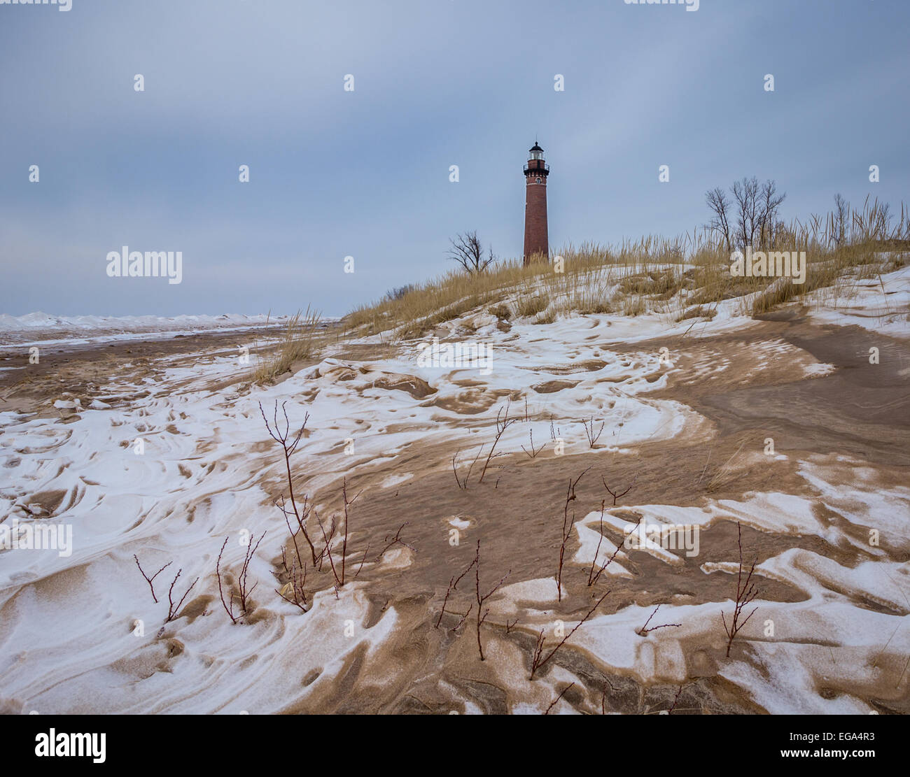Little Sable Lighthouse in Winter Stock Photo - Alamy