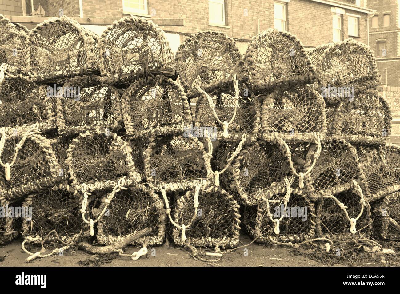 Vintage crab pots hi-res stock photography and images - Alamy