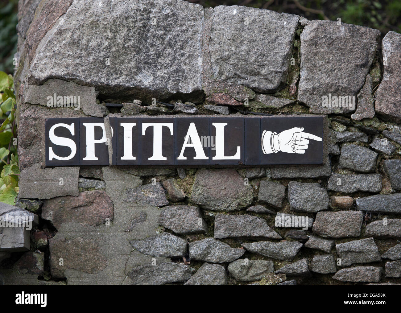 Spital Road or Street Sign in Old Aberdeen Stock Photo - Alamy
