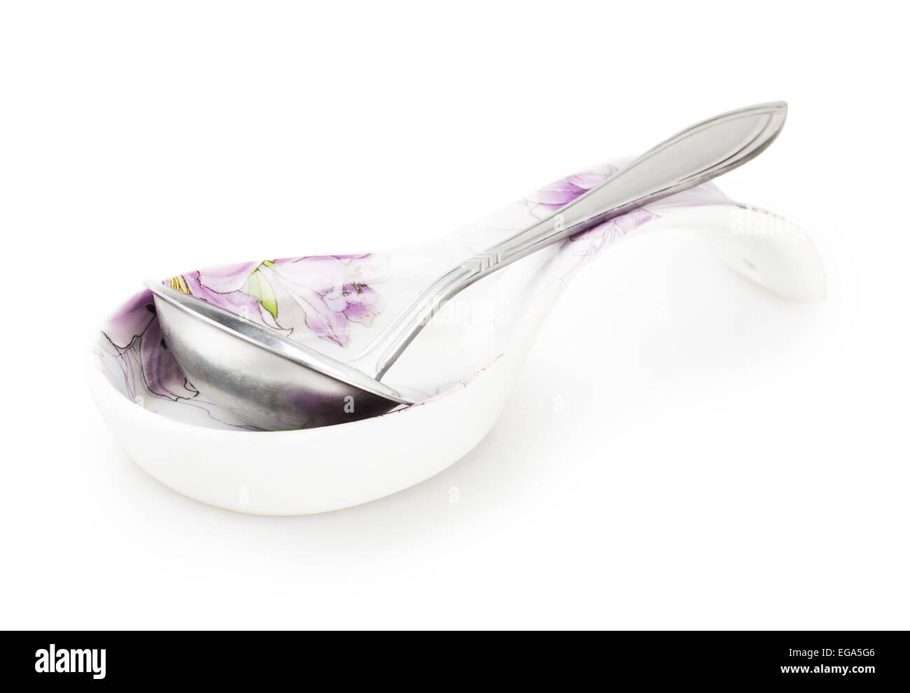 spoon stand Isolated on white background Stock Photo - Alamy