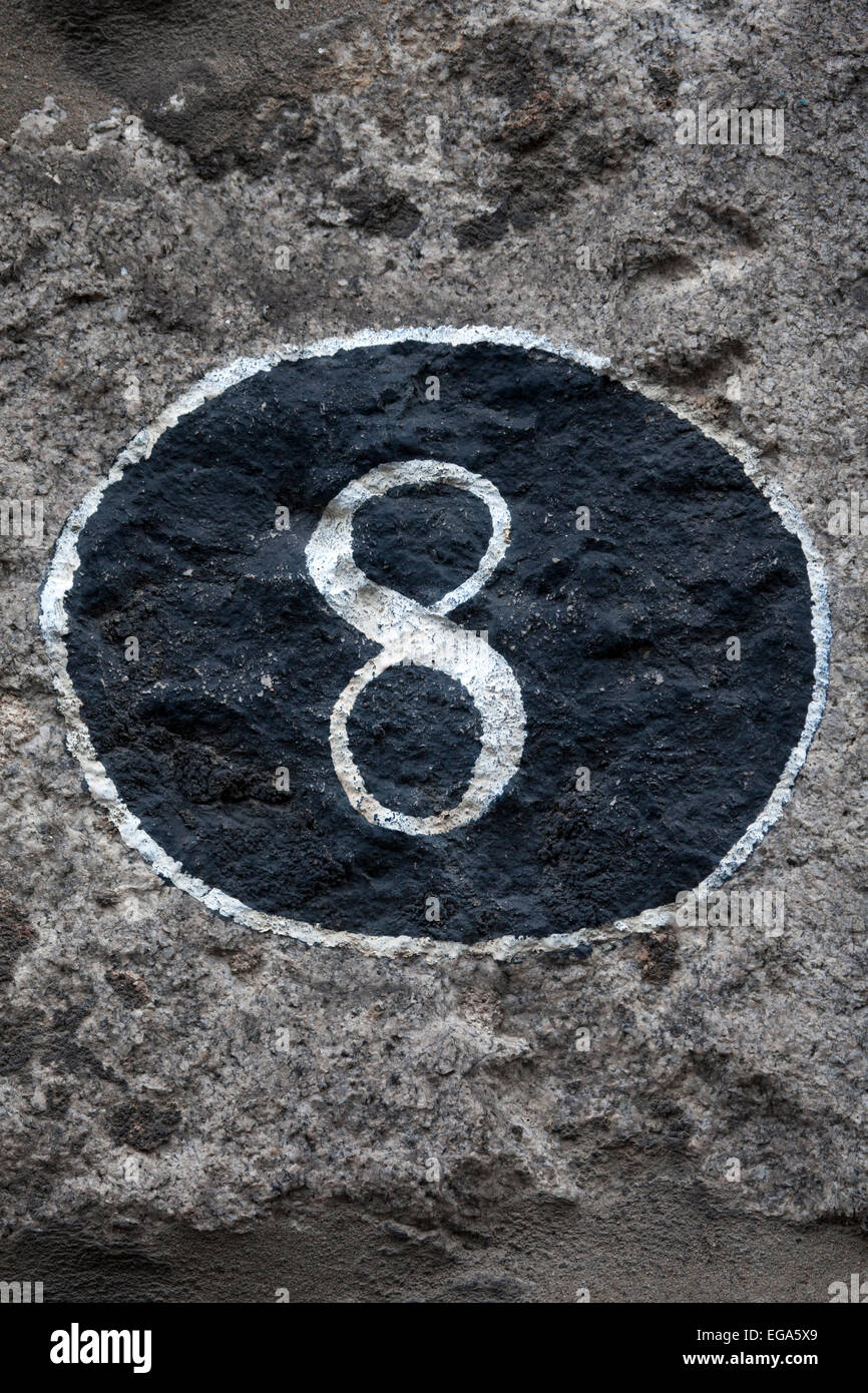 Old Painted House Number in Old Aberdeen Stock Photo - Alamy