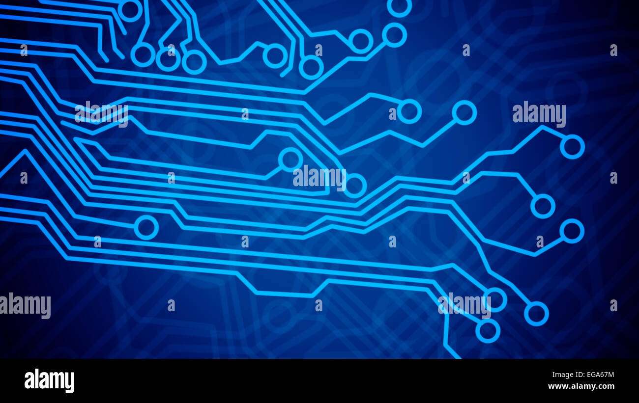 Illustration of Abstract Circuit Board on blue Stock Photo - Alamy