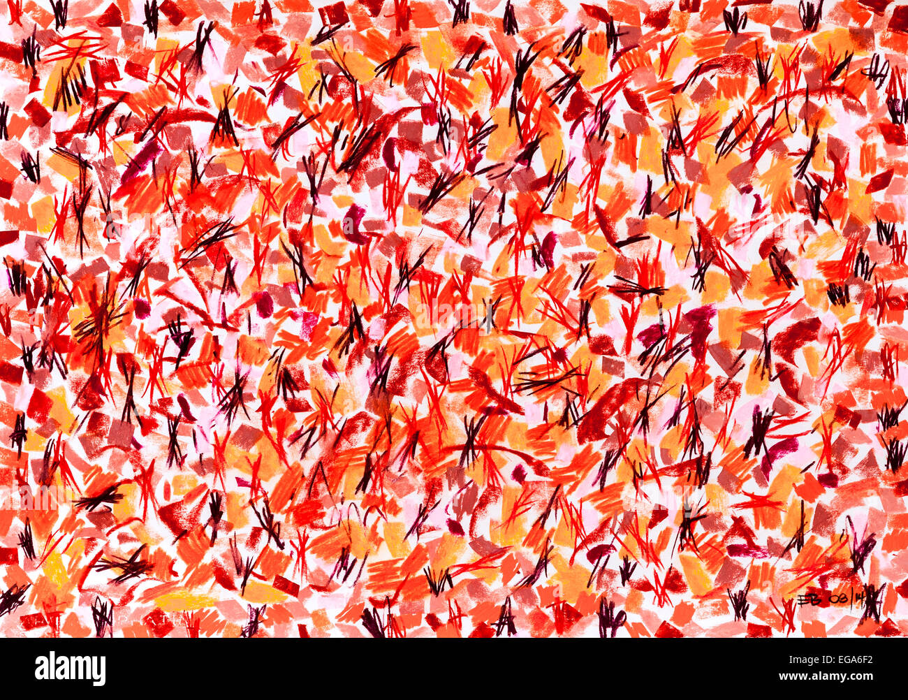 Modern abstract pastel crayon drawing by Ed Buziak - France Stock Photo ...