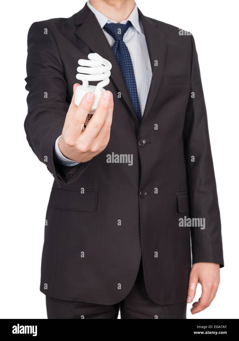 man suit bulb Isolated on white background Stock Photo - Alamy