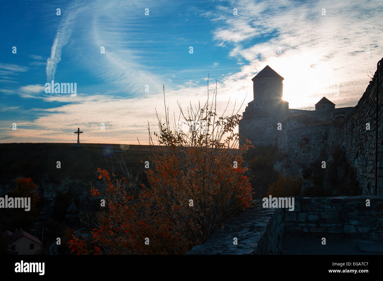 fortress wall landscape, clouds sky Stock Photo - Alamy