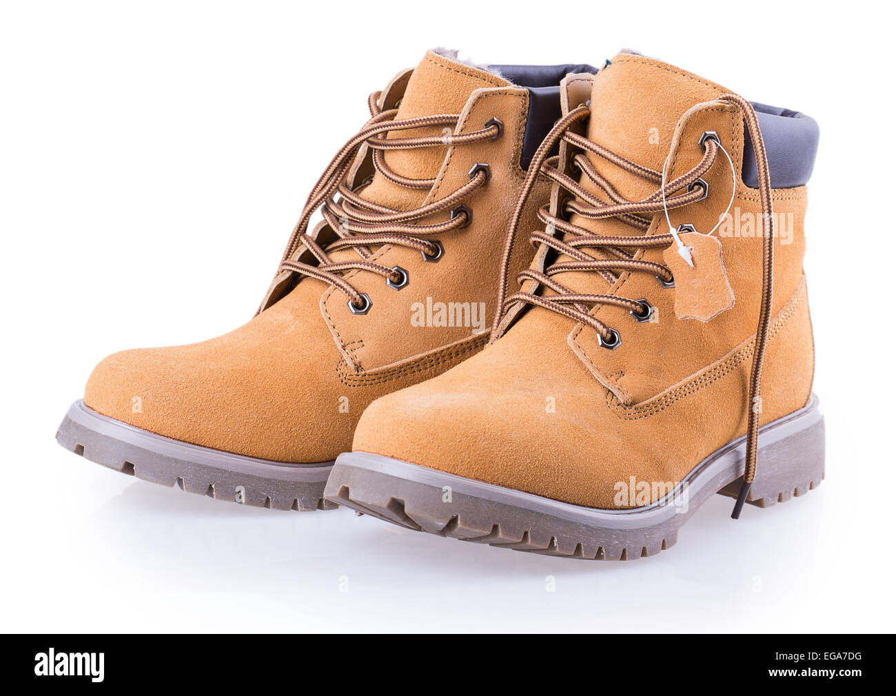 boots work white isolated shoes background boot Stock Photo - Alamy