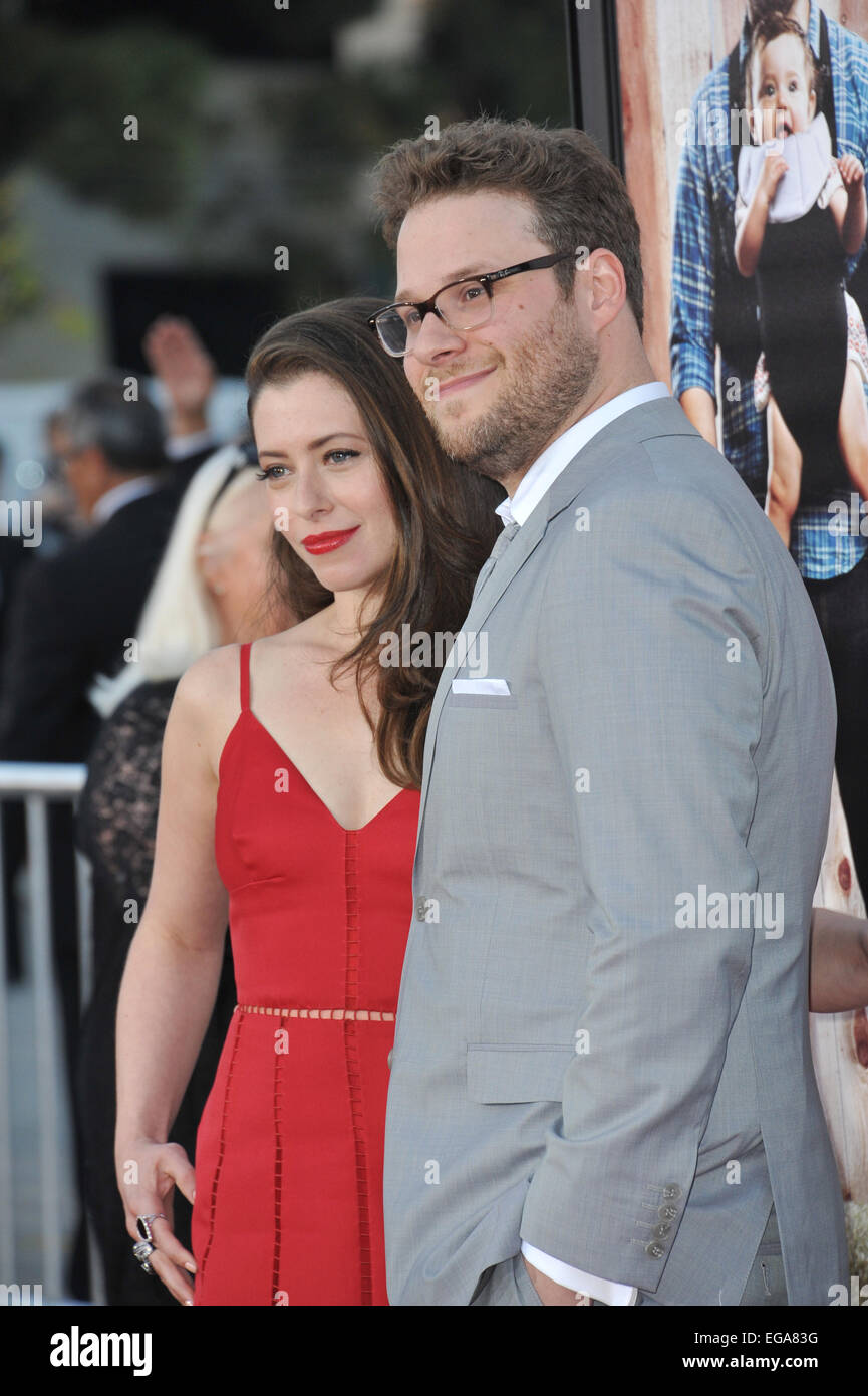 LOS ANGELES, CA - APRIL 28, 2014: Seth Rogen & wife Lauren Miller at ...