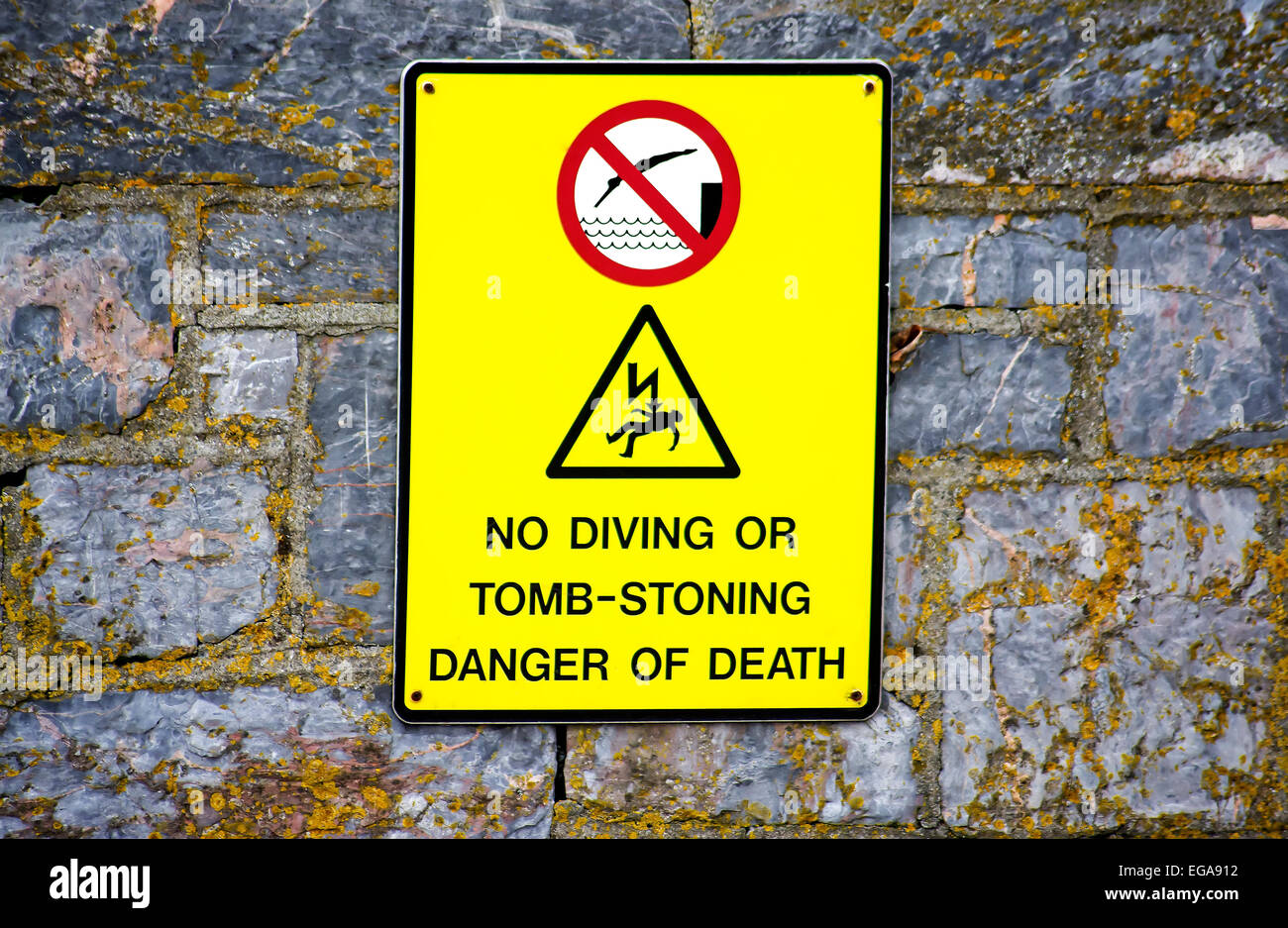 No Diving Sign,Surrounding Wall,Multi Colored,Flowing Water,Water ...