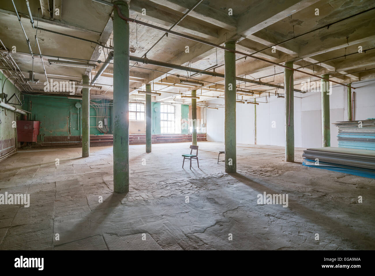 Empty warehouse office or commercial area, industrial background Stock ...