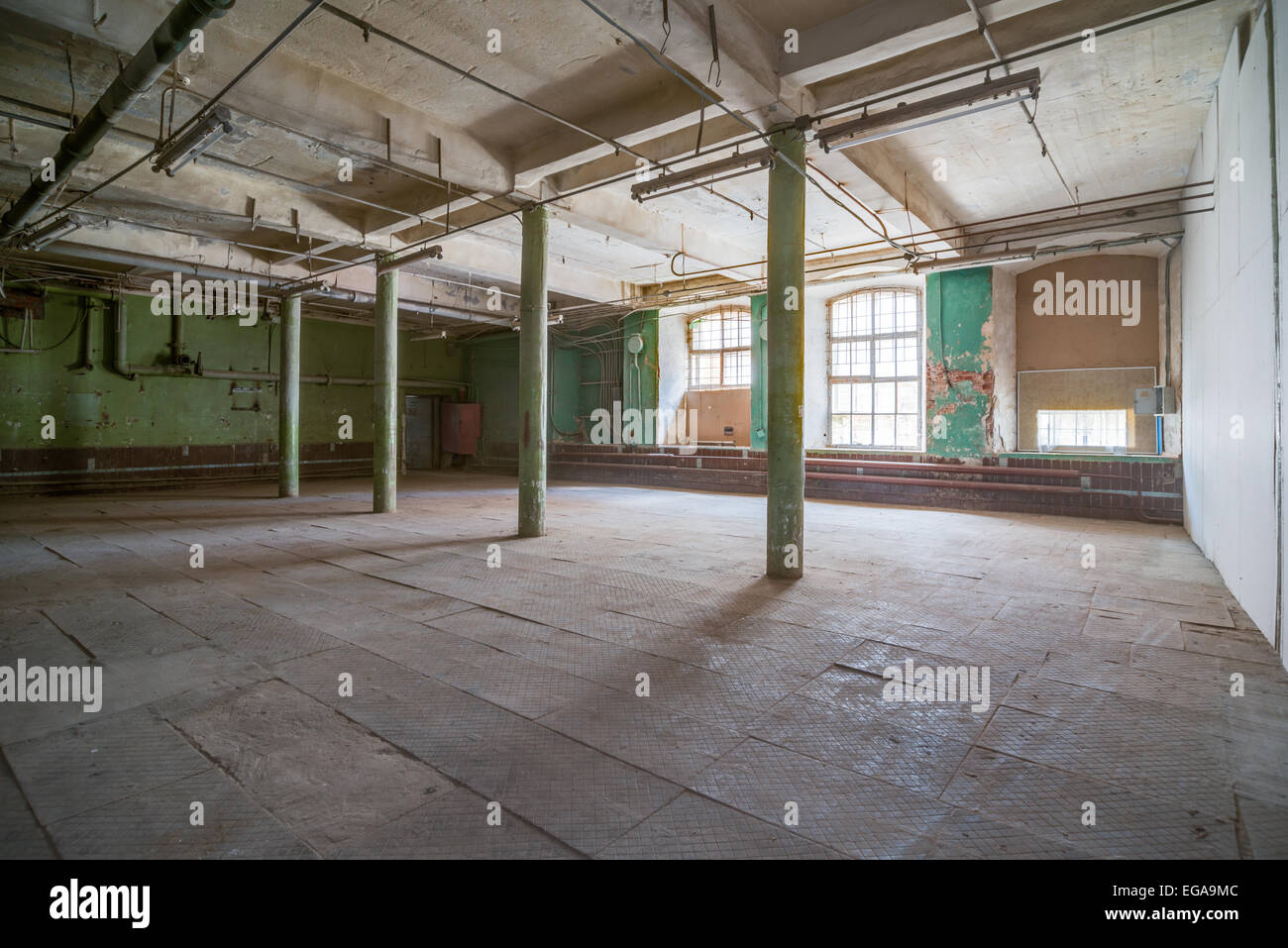 Empty warehouse office or commercial area, industrial background Stock ...